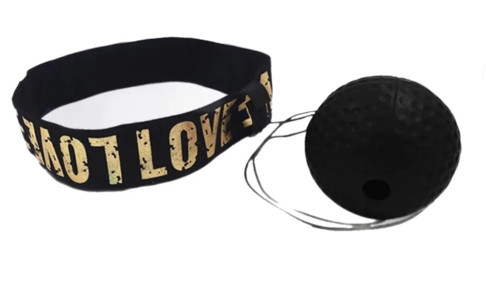 Мяч для отработки ударов Fight Ball для бокса на резинке, черный/золотистый