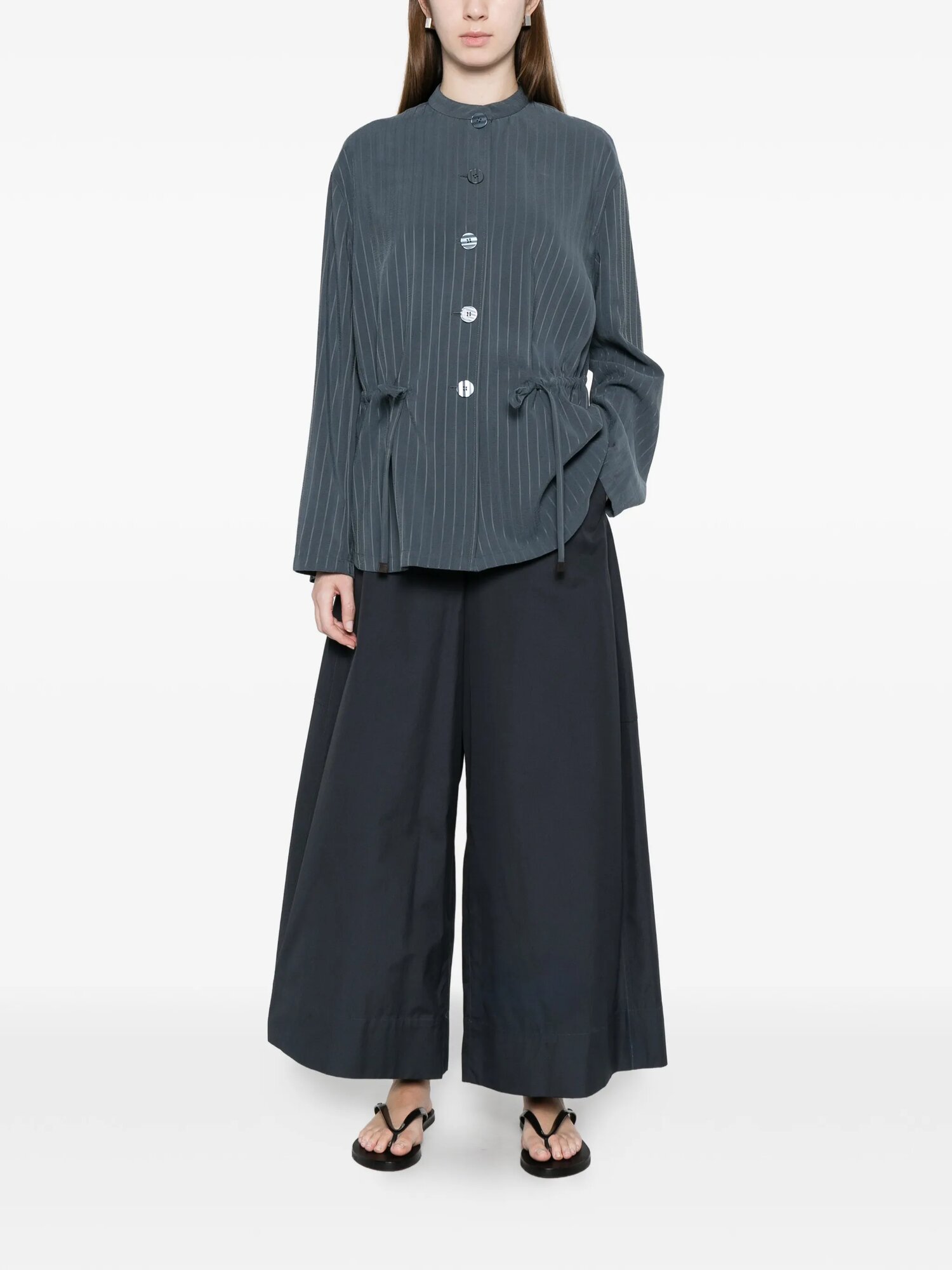 Куртка EMPORIO ARMANI Pinstripe button-UP jacket, размер 44, blue — фото 1