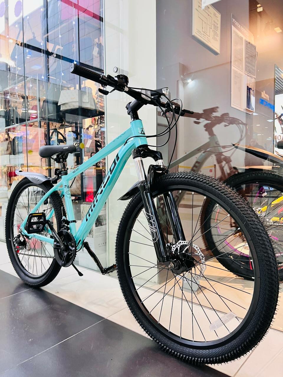 Горный подростковый велосипед MINGDI, городской, 26 дюймов / подростковый для прогулки / скоростной, спортивный велик для подростков зеленый