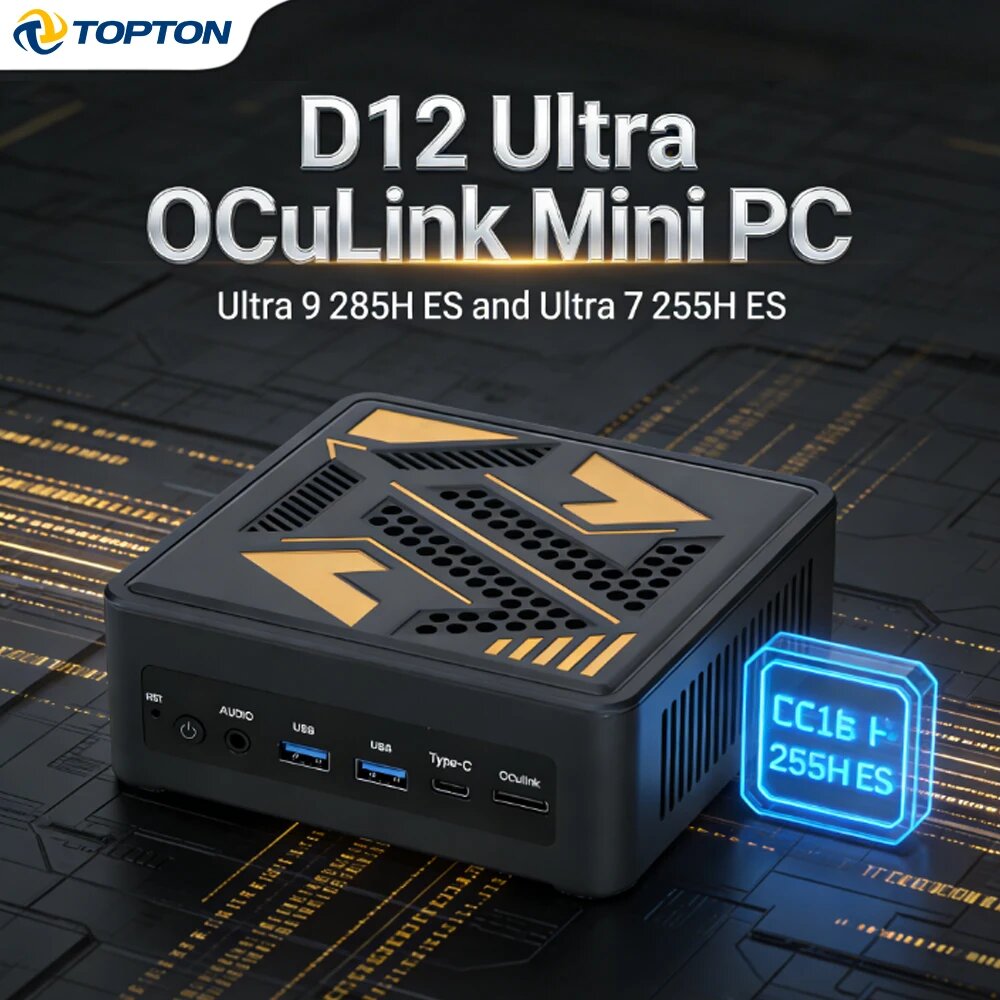 Топтон D12 Ultra Мини-ПК Ultra 7 255H ES, No Ram No SSD No OS