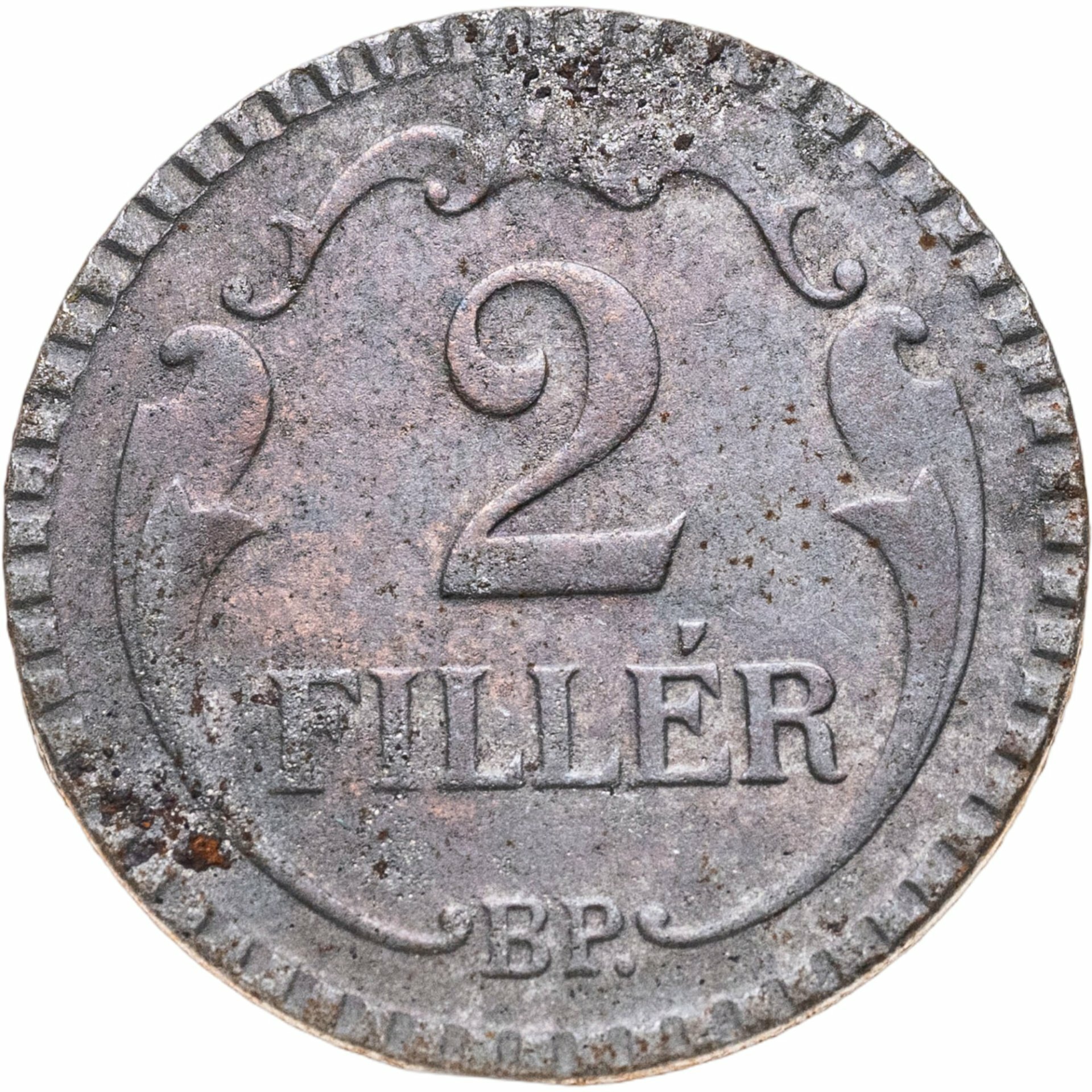 Венгрия 2 филлера filler 1940, Сталь, в сохранности VF