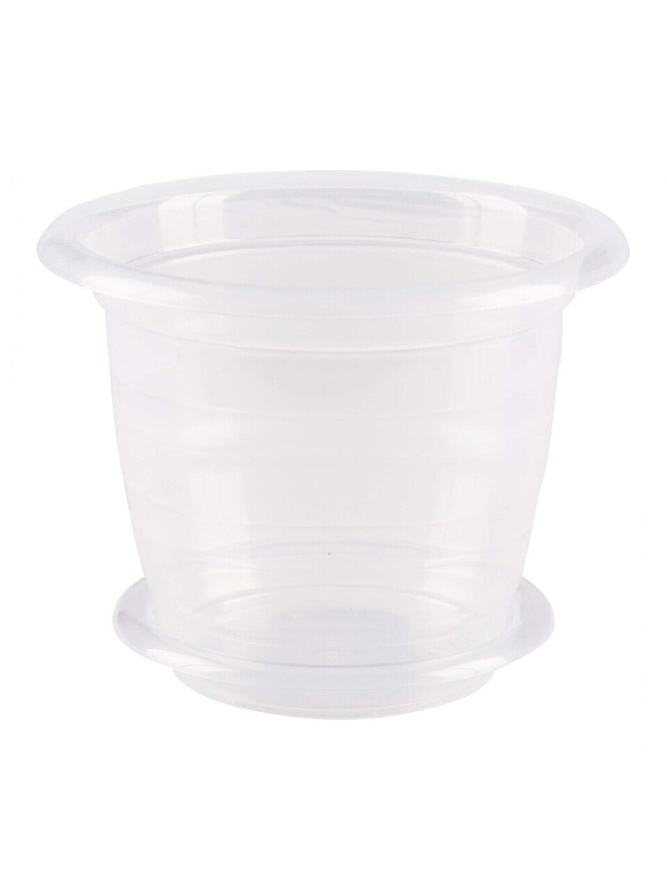 Пластиковый горшок под орхидеи Альтернатива М7686, 1л, 15.5х15.5х12.3 см, с поддоном, белый, комнатное кашпо