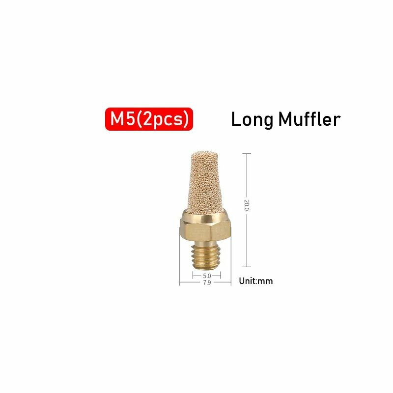 Длинный пневматический глушитель M5 (2шт)