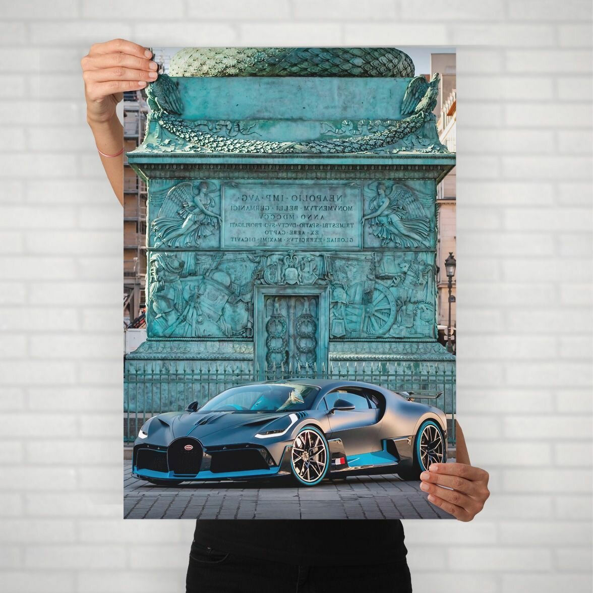 Плакат на стену для интерьера Спорткар (Bugatti Divo 5) - Постер по спортивным гоночным машинам автомобилям формата А2 (42x60 см)