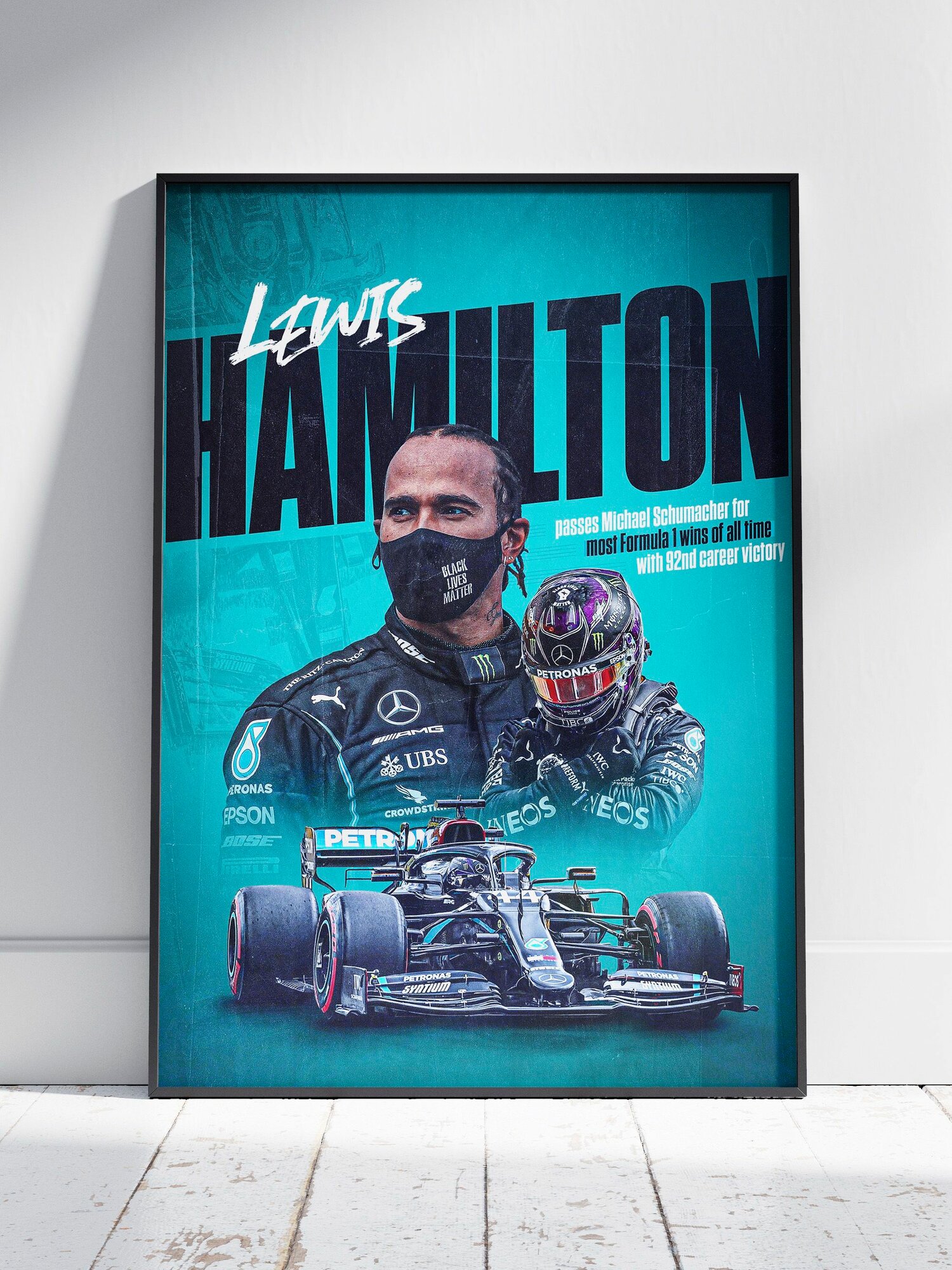 Плакат на стену для интерьера Льюис Хэмилтон (Lewis Hamilton 22) - Постер по спорту и физической активности формата A3 (30x42 см)