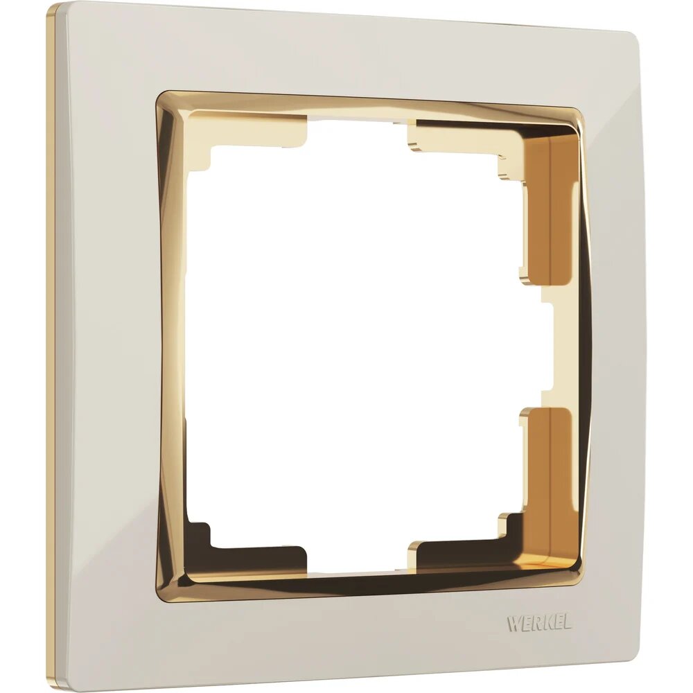 Рамка WERKEL W0011932 на 1 пост Snabb слоновая кость/золото a051656