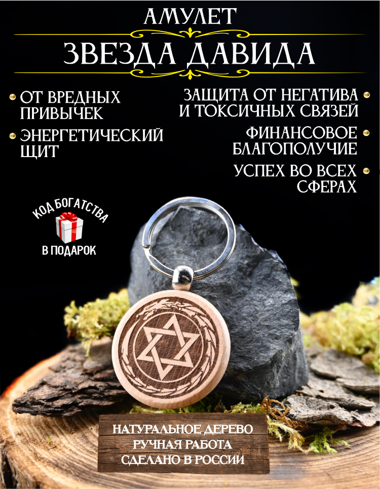 Талисман привлечения денег Звезда Давида, оберег от вредных привычек