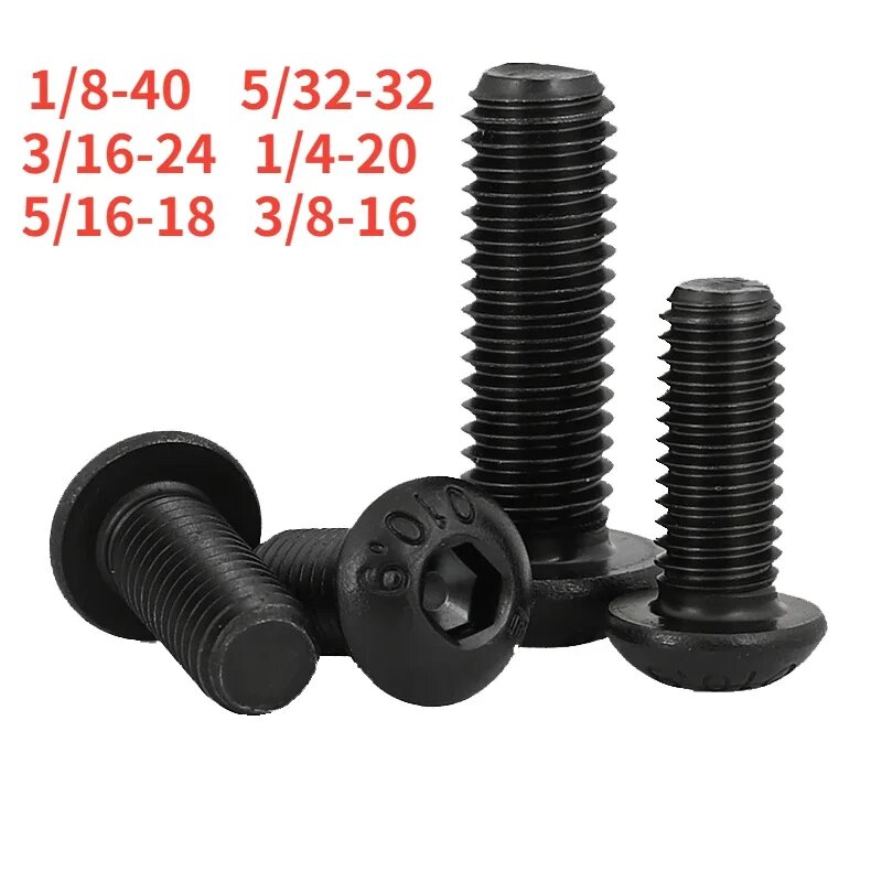 Винты британские 1-4-20 x 3/8" углеродистая сталь, 5 шт