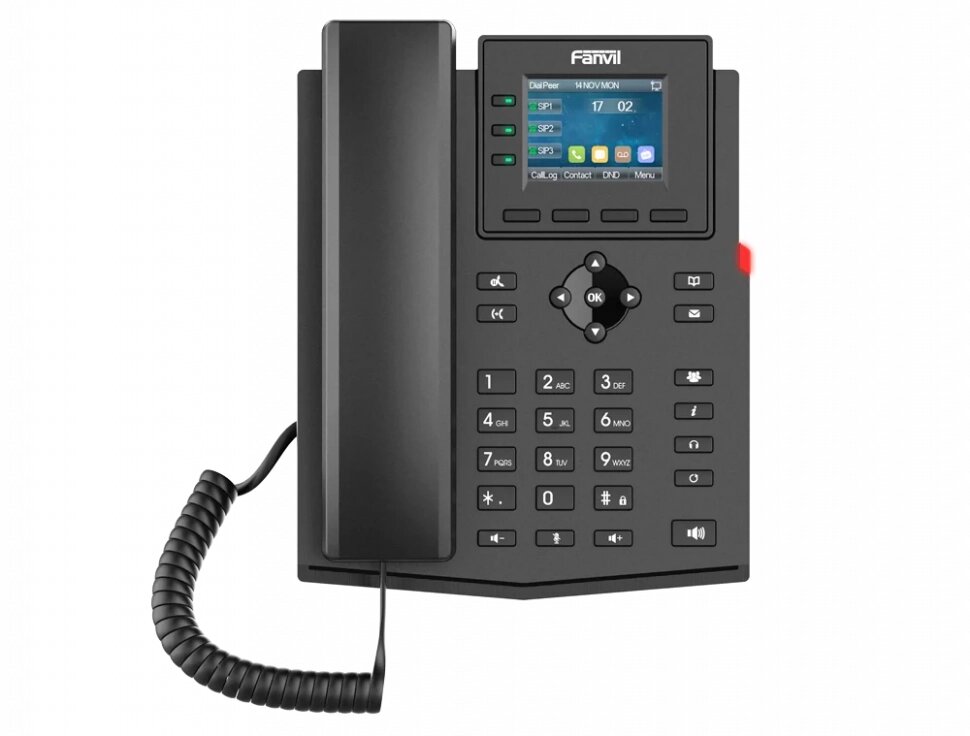 IP телефон Fanvil X303P, 2,4" цветной дисплей, 4 SIP-линии