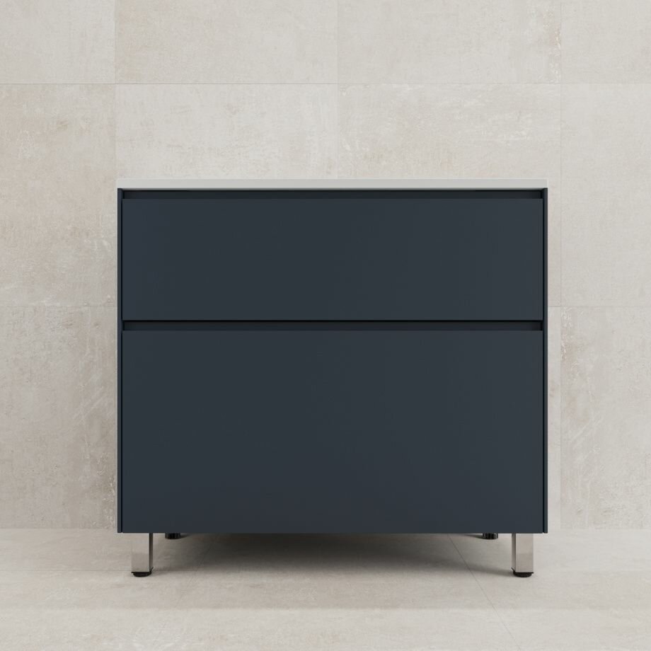 Тумба напольная Лима 90 с раковиной Line 90, 2 ящика, графит