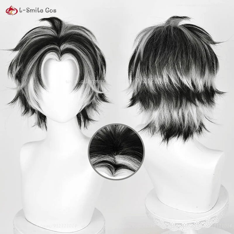 Косплей парик серебристый белый черный, wig B only