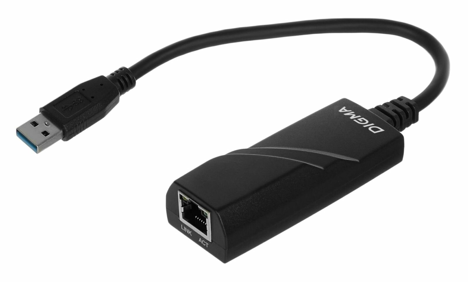Сетевой адаптер DIGMA Gigabit Ethernet, USB 3,0, корпус пластиковый (D-USB3-LAN1000)