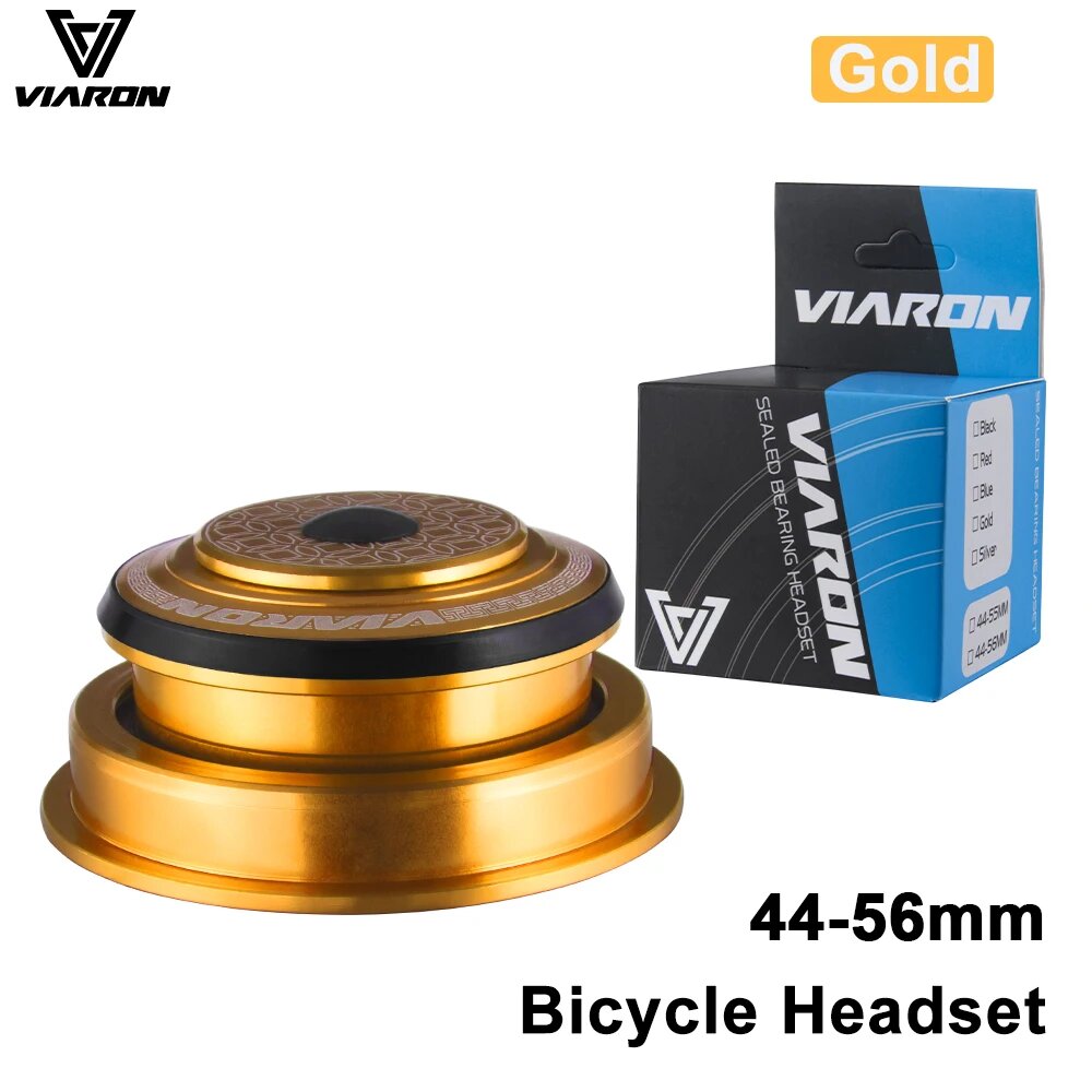Велосипедная гарнитура VIARON полуинтегрированная ZS44/ZS55/ZS44/ZS56 алюминиевая Golden 44mm-56mm