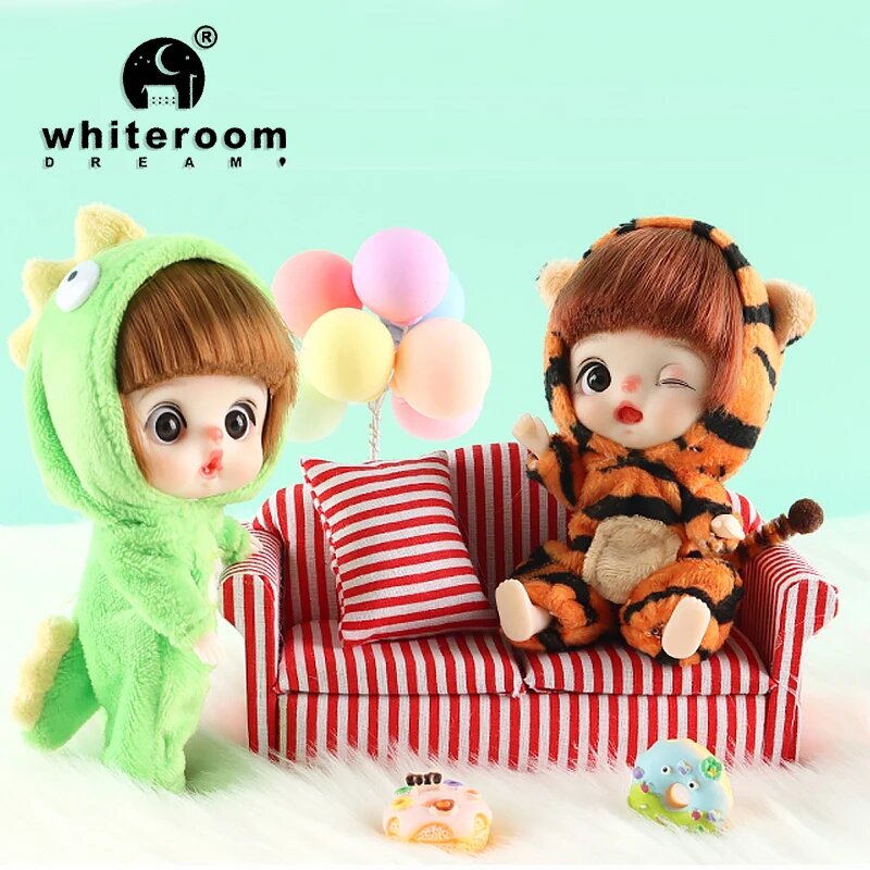 Кукла Ob11 Whiteroom в костюме динозавра и тигра, цвет 2 dolls