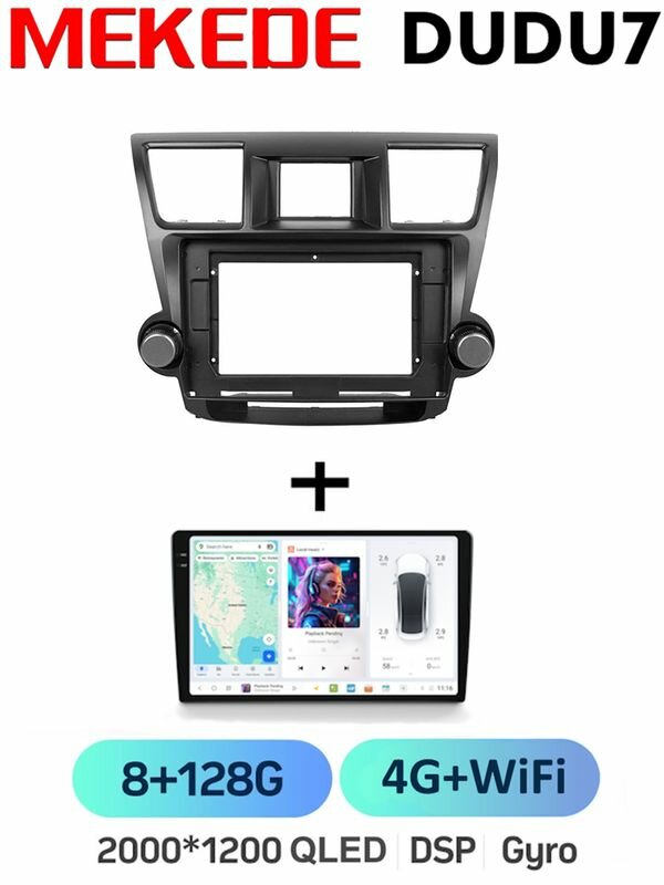 Магнитола Mekede 10" DUDU7 8/128 Gb для Toyota Highlander 2 XU40 (10') 2007-2013 F1 для Android магнитол carpay Android