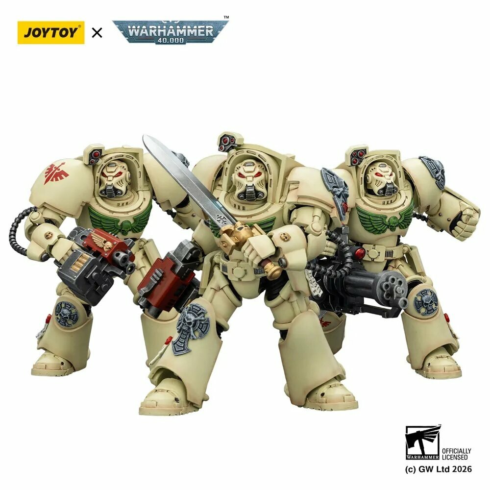 Подвижная фигурка JOYTOY Warhammer 40K 1/18 Action Figures Dark Angels Deathwing Terminator 3 комбинации