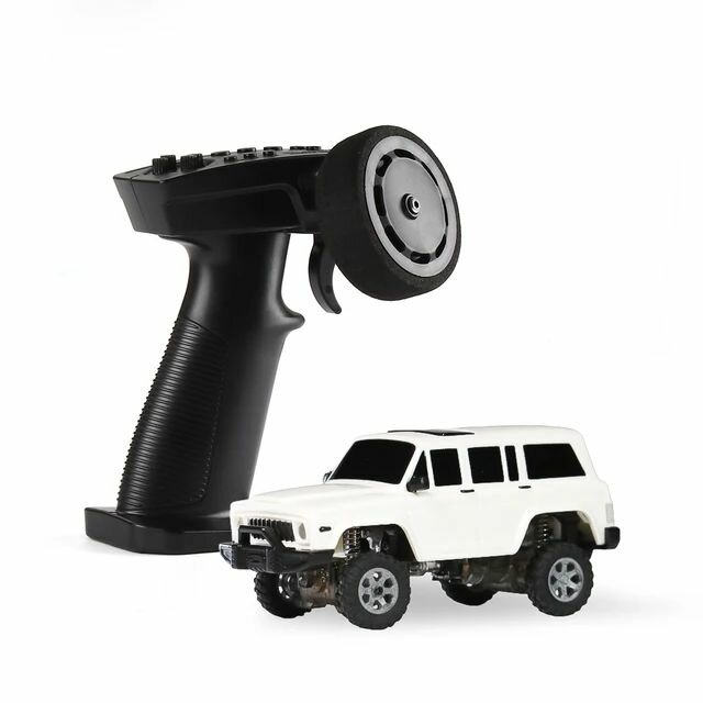 Радиоуправляемый внедорожник Jeep белый c камерой 1:64 4x4 , Набор Sniclo FPV 3015 , Машина+пульт+Очки FPV обновленная модель