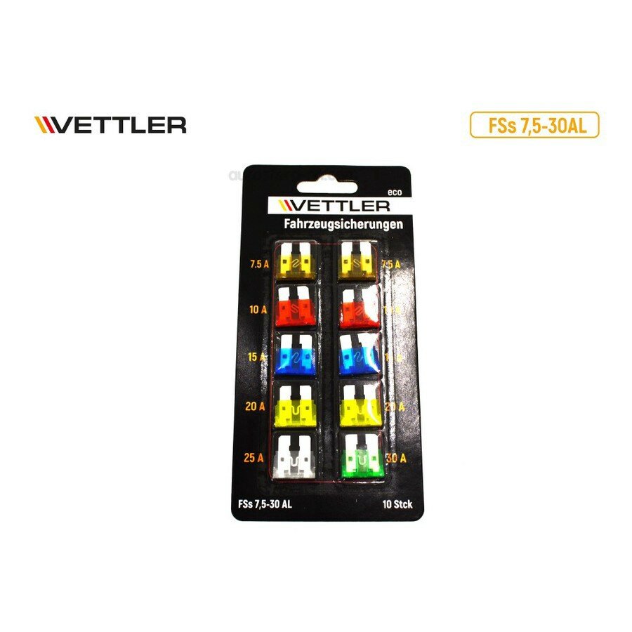 VETTLER FSS7530AECO Предохранитель плоский 7,5А-30А (10шт) ECO VETTLER