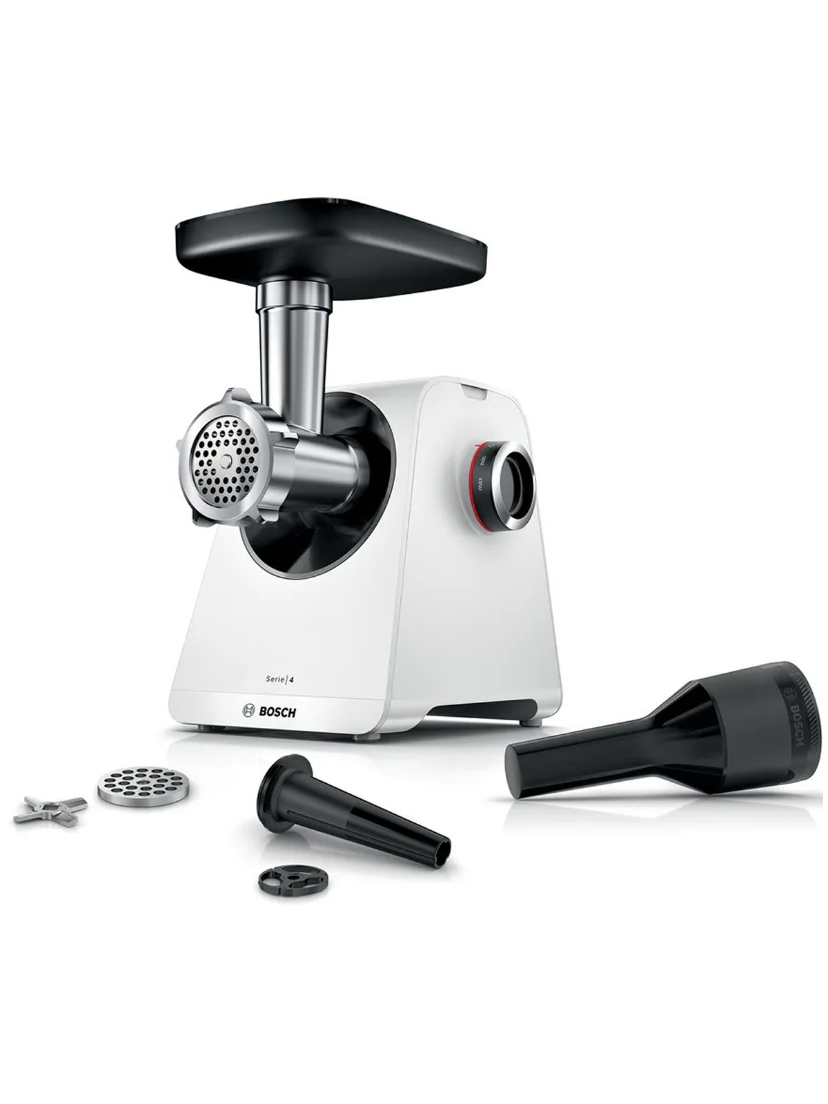 Bosch Мясорубка электрическая MFWS420W, 1900 Вт, 2.5 кг/мин, белый