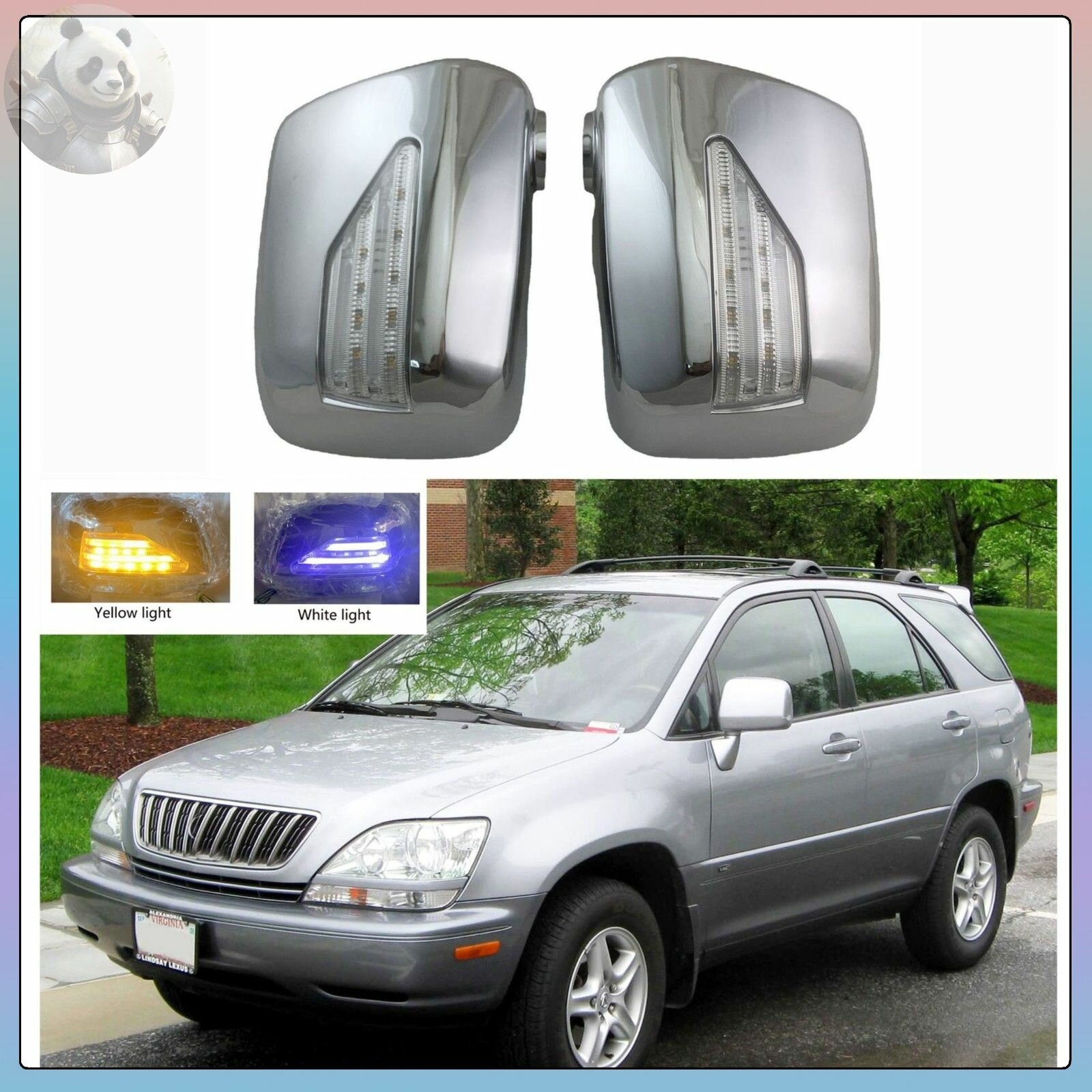 Освещенная крышка зеркала заднего вида LEXUS RX300 1998-2002 — декоративная и защитная накладка для внешней отделки
