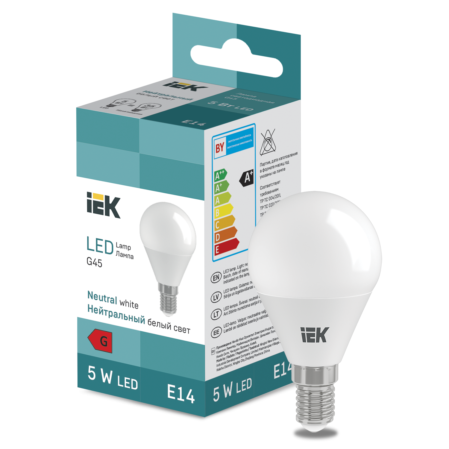LED Globe G45 400lm 4000K E14, IEK LL-I-G45-5-230-40-E14 (10 шт.)