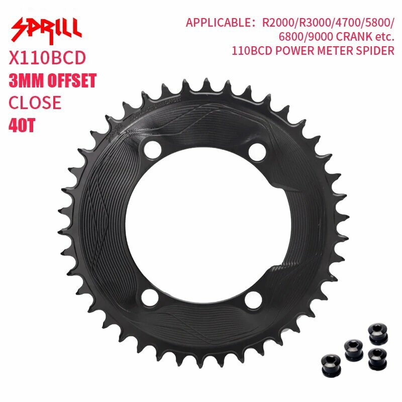 SPRILL 40T звезда 110BCD, 3 мм офсет, черная