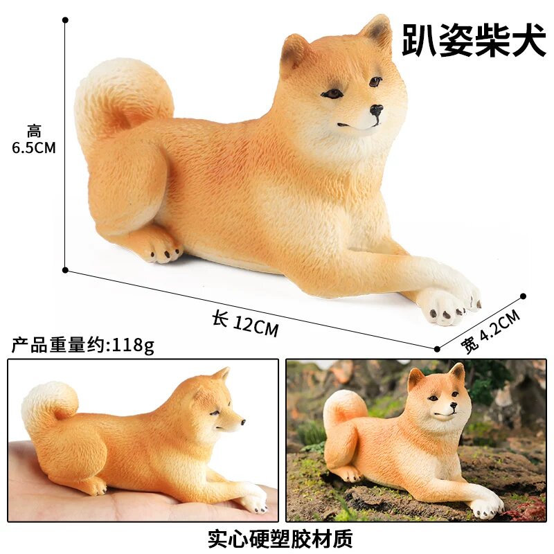 2955 Polusidyashchiy Shiba Inu Plastikovaya Zhivotnoy Figurinnyy Dekor Dlya Doma