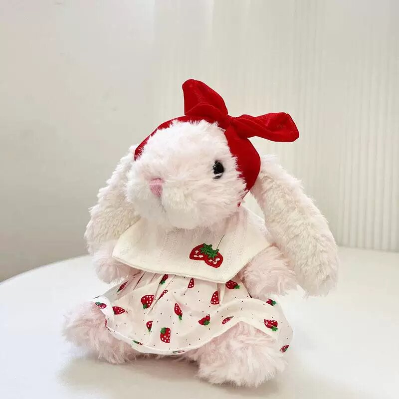 Маленькая клубника платье для 15 см кролика-плюшевой игрушки (без куклы)