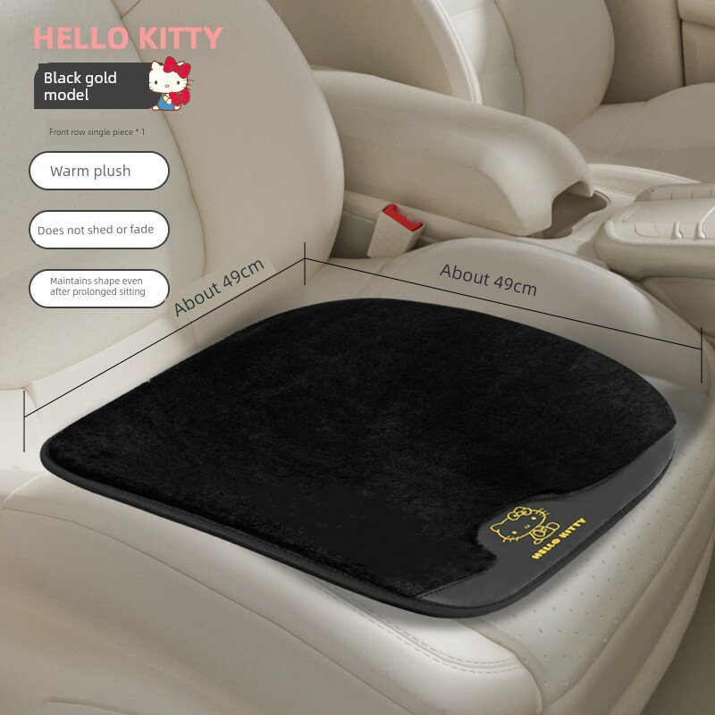 Hello Kitty Черно-Золотой Пледовый Сиденья Автомобиля Одна Передняя Подушка Вентилируемый Дышащий для Всех Времен Года