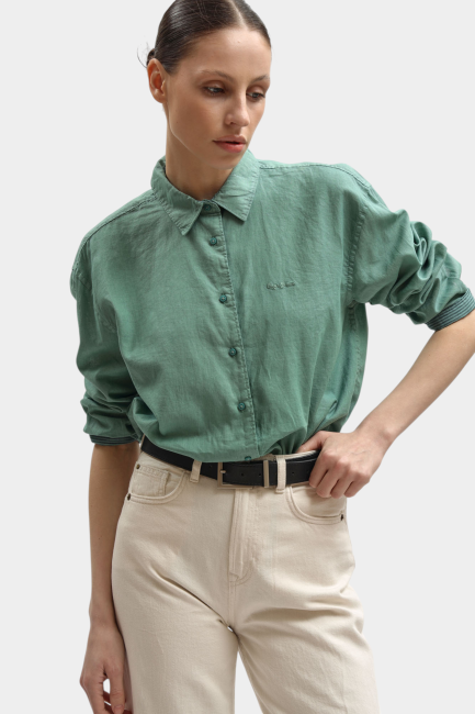 Рубашка Pepe Jeans, размер XS, зеленый,