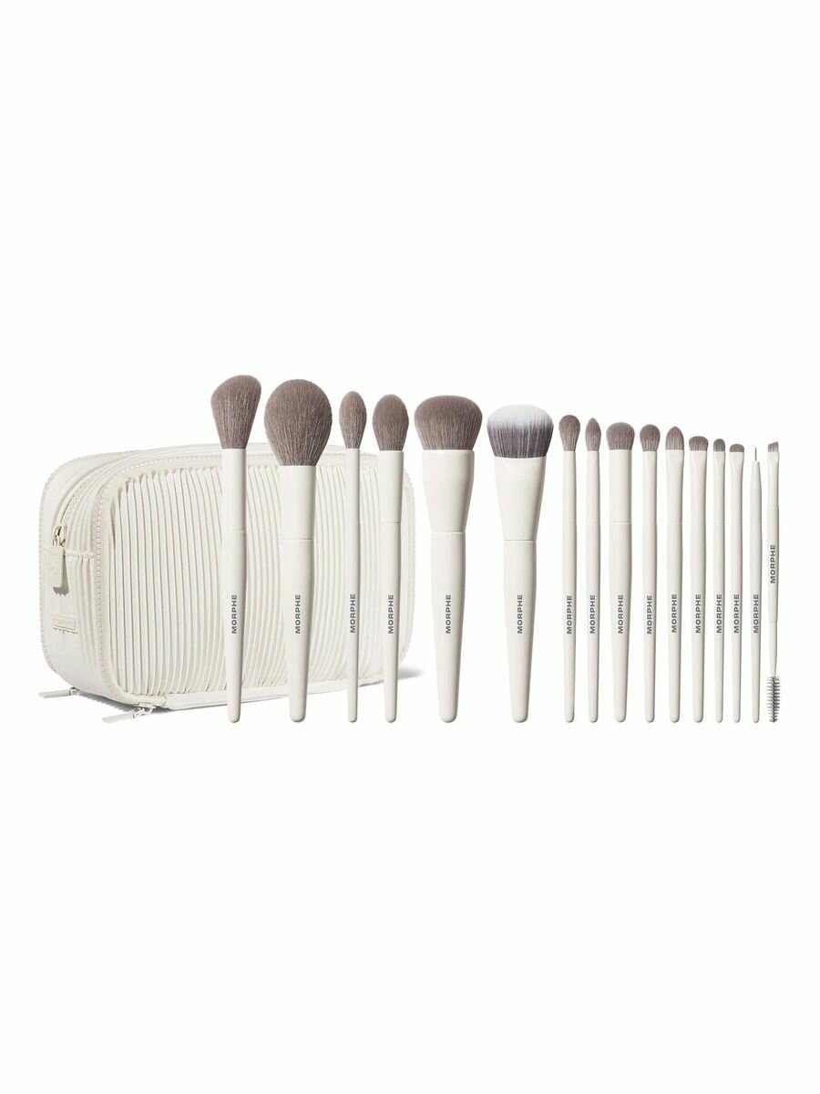 MORPHE Профессиональный набор кистей для макияжа Ready, Set, Pro (16 шт + косметичка)