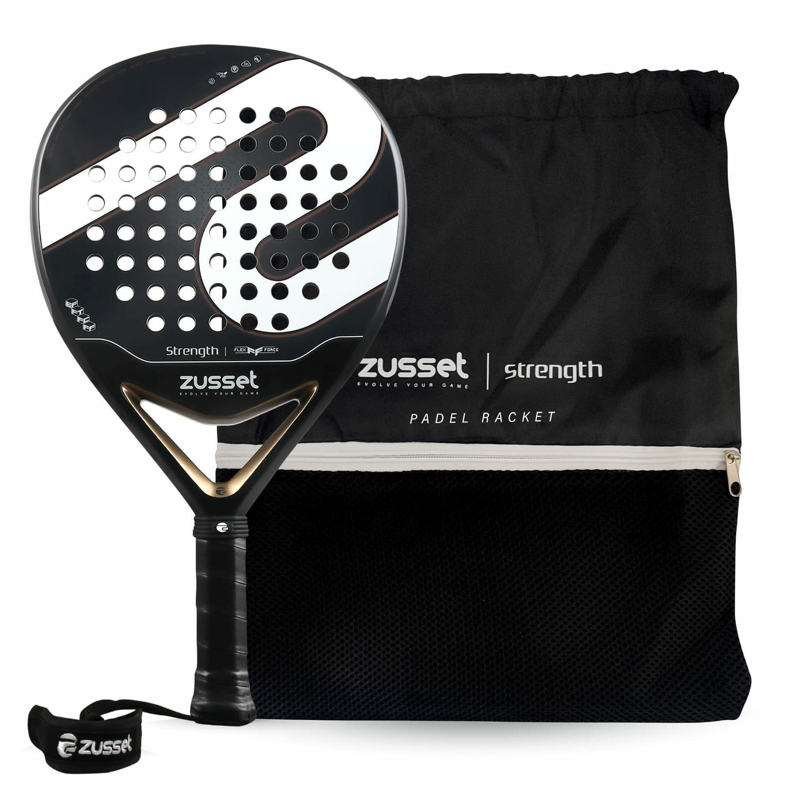 DECATHLON ракетка для падел тенниса decathlon zusset strength, черно-белый
