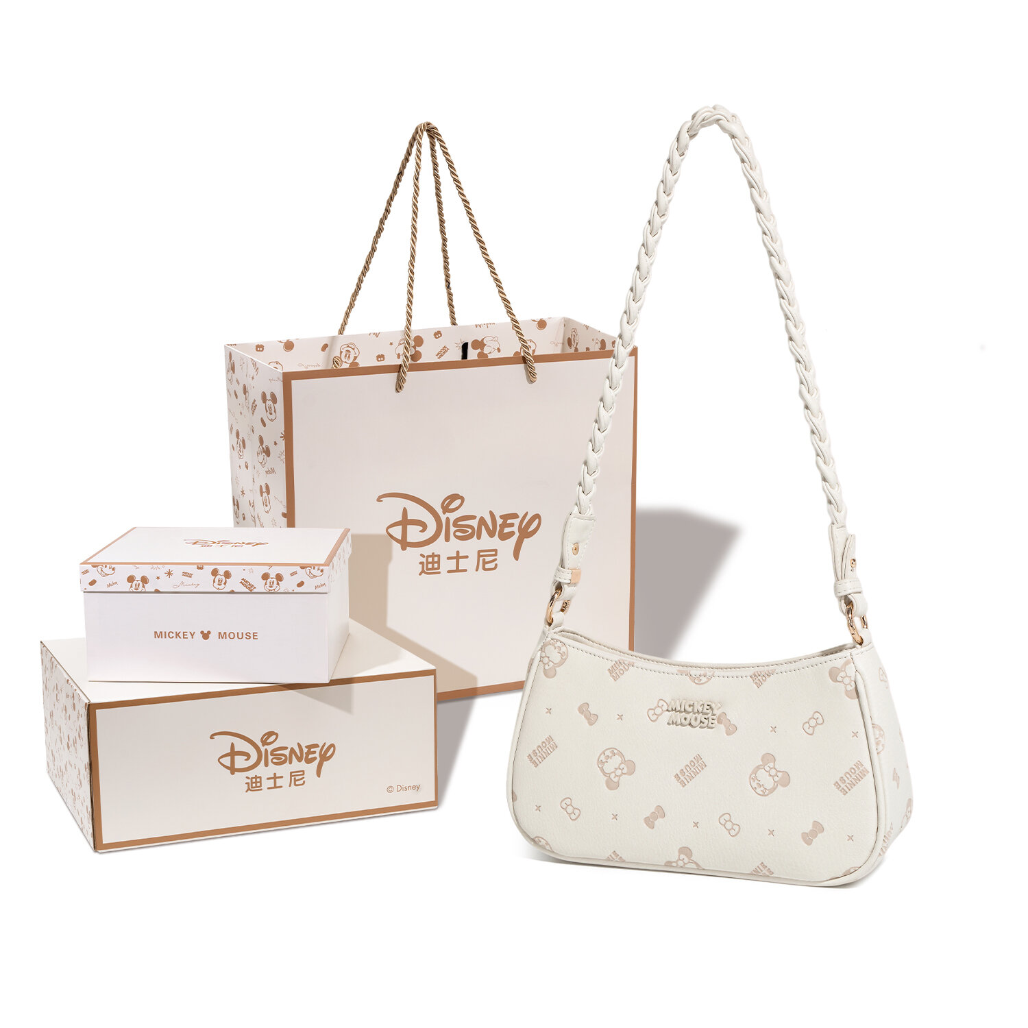 Сумка Disney, фактура плетеная, белый,