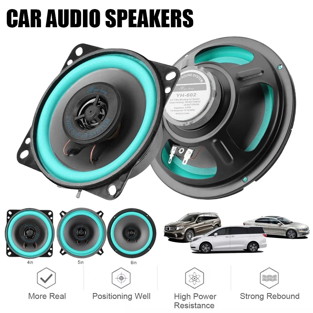 Hi-Fi Коаксиальный Сабвуфер 4/5/6 Дюймов, 92 дБ, Водонепроницаемый Автомобильный 5 inches horn