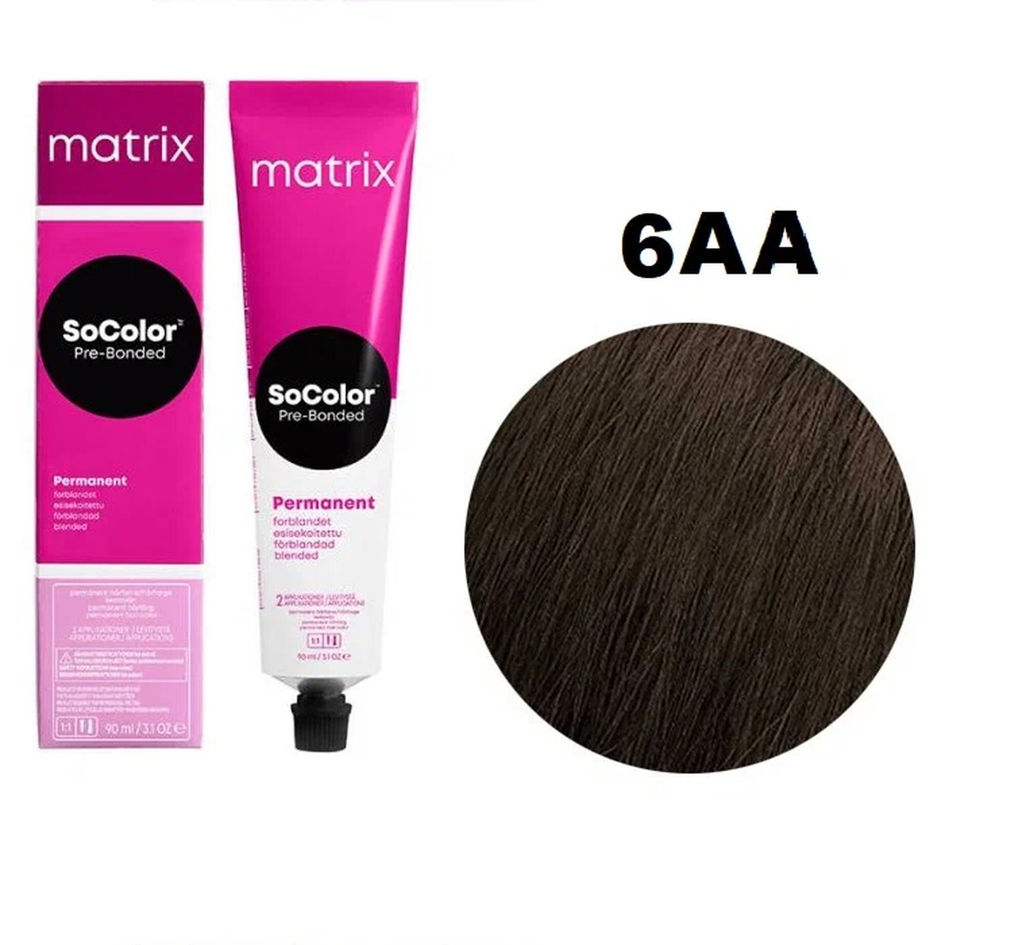 Matrix краска Socolor Pre-Bonded 6AA Темный блондин глубокий пепельный 90 мл Матрикс