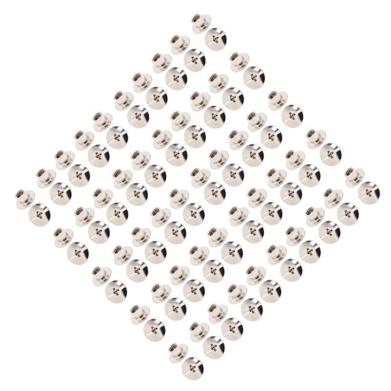 50Pcs Leather Screws Rivets Set 5 Color Metal Rivet Studs Attachment for Leather Craft Clothing Sewing Craft Project