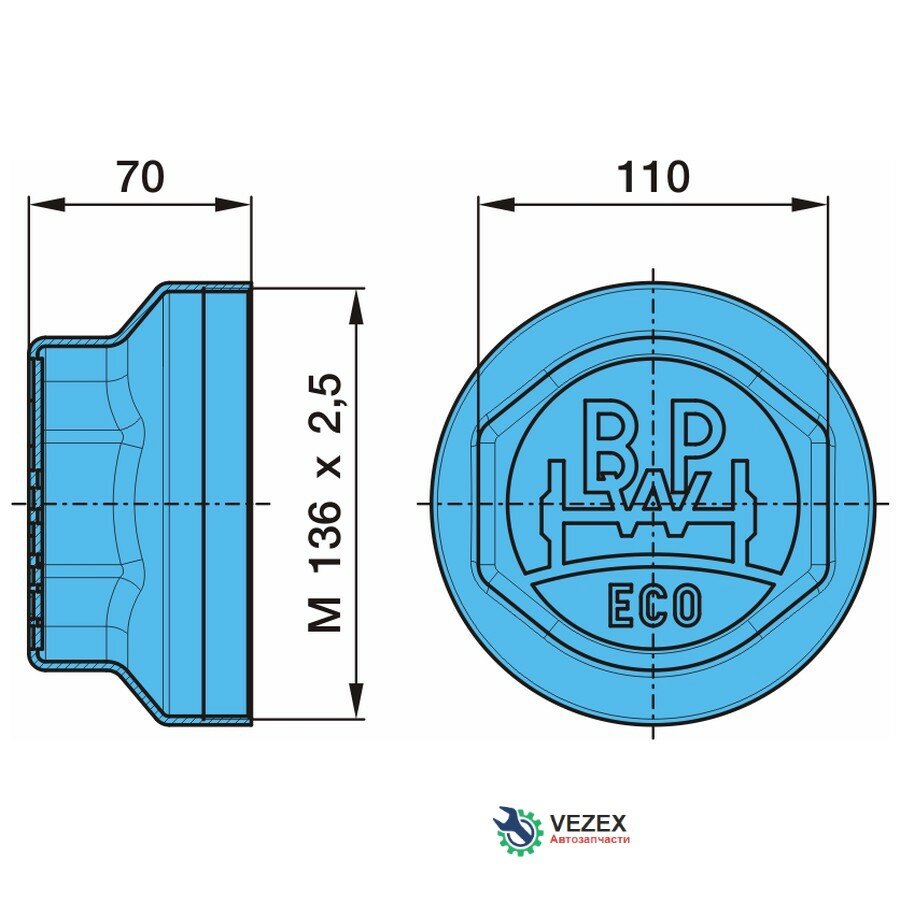 BPW 0321225330 крышка ступицы! (м) M136x2.5/SW110\BPW ECO 10-12t