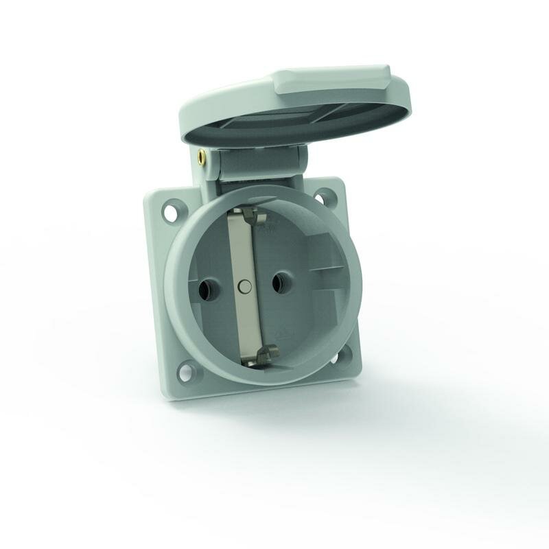 Розетка встраиваемая Schuko 16А 3п 250В IP54 сер. Quick Connect Bals 71100