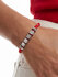 Браслет-нить LU Jewel, 1 шт., размер 17 см, красный, серебристый