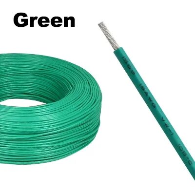 Кабель UL1569 30/28/26/24/22/20/18/16/14AWG маслостойкий 30AWG, Зеленый, Green, 10 meters