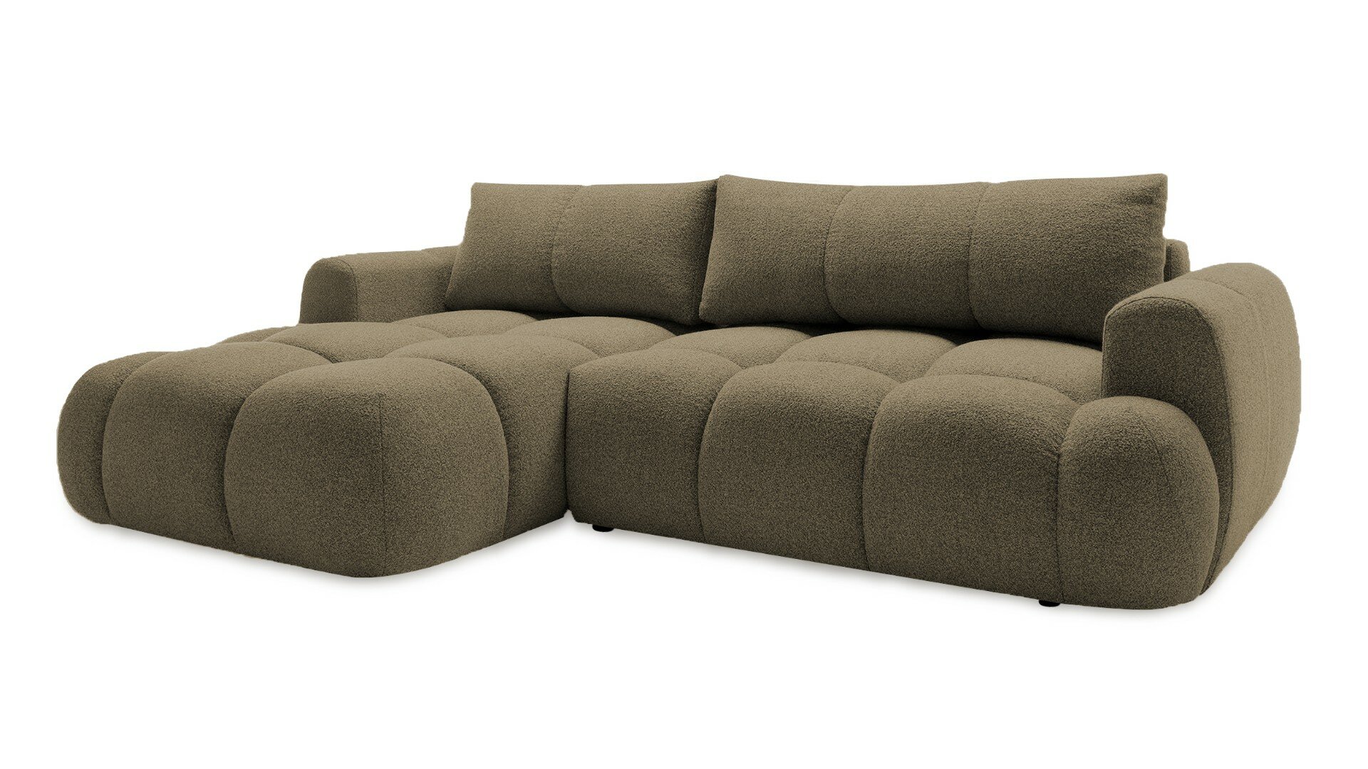 Диван с оттоманкой Маринара Strong 04 NOW 242x144x80 см, коричневый Рогожка, еврокнижка Фиеста