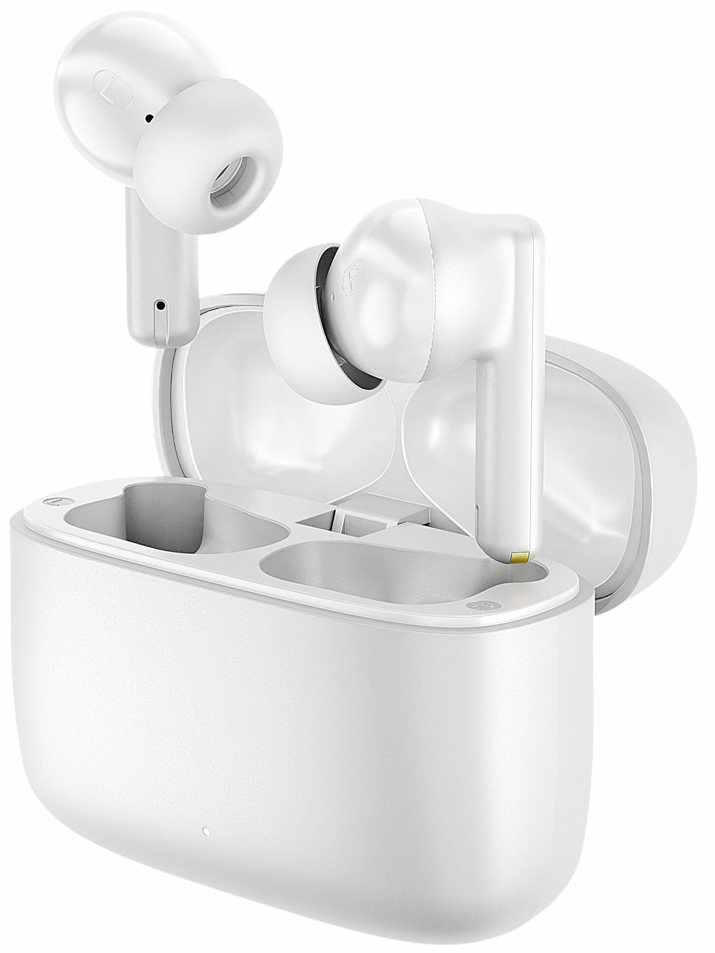 Наушники беспроводные OLMIO TWE-15 ANC+ENC, внутриканальные, Bluetooth, Активное шумоподавление, USB Type-C, белые