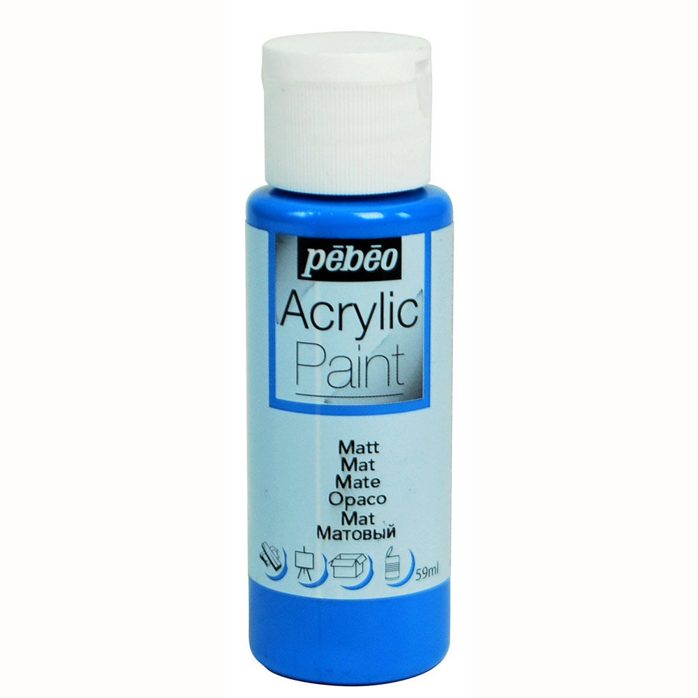 Краска акриловая Pebeo Acrylic Paint, декоративная, матовая, 59 мл, синий морской