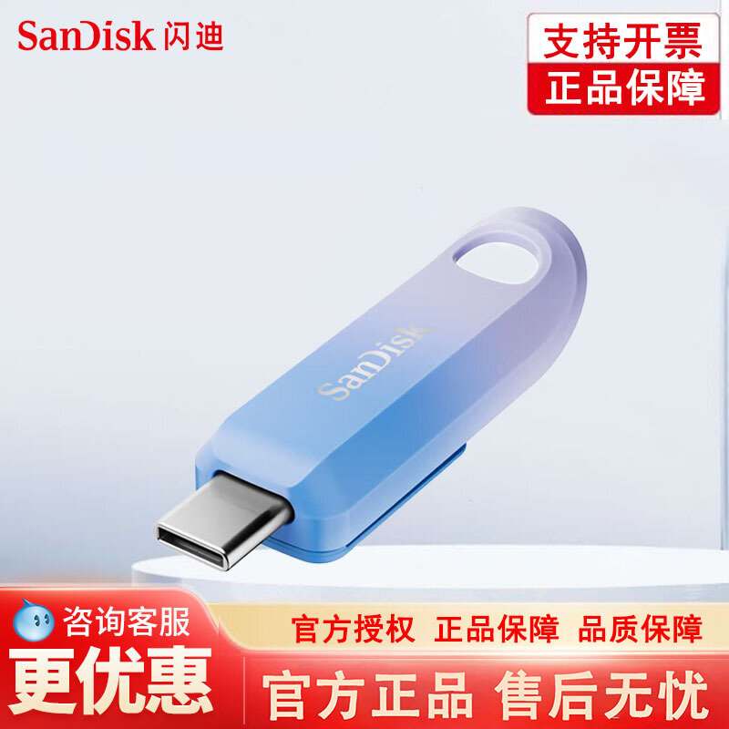 SanDisk Creator Series выдвижной Type-C USB 3.2 флеш-накопитель с автозаписью совместимый с телефонами и компьютерами