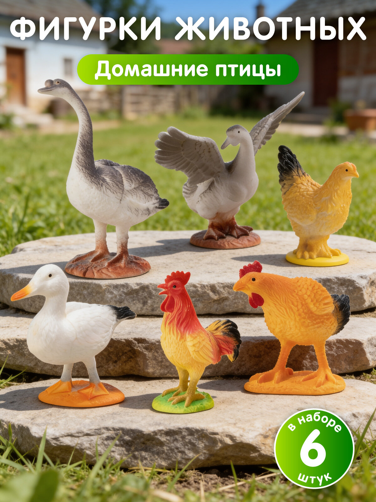Игровой набор "Домашние птицы", серия "Животные планеты Земля", 6 фигурок, JB0207201