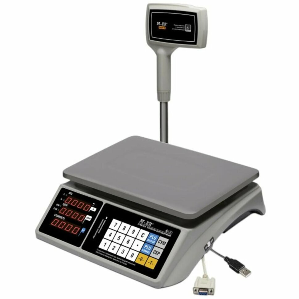 Весы торговые настольные M-ER 328ACPX-32.5 LED c RS 232 и USB, 2296744