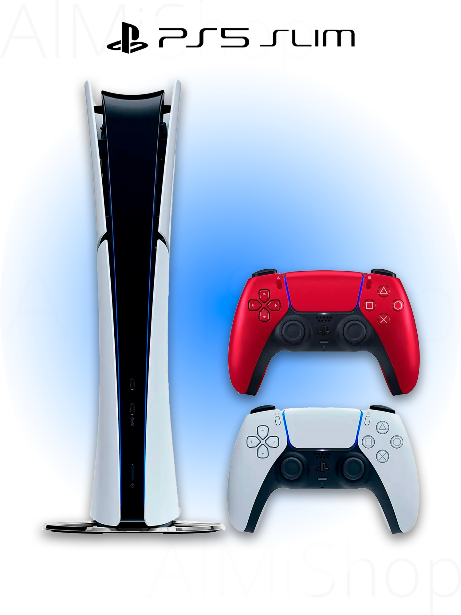 Игровая приставка Sony PlayStation 5 slim DIGITAL (без дисковода), 1TB + 2-й геймпад (красный, Volcanic Red)