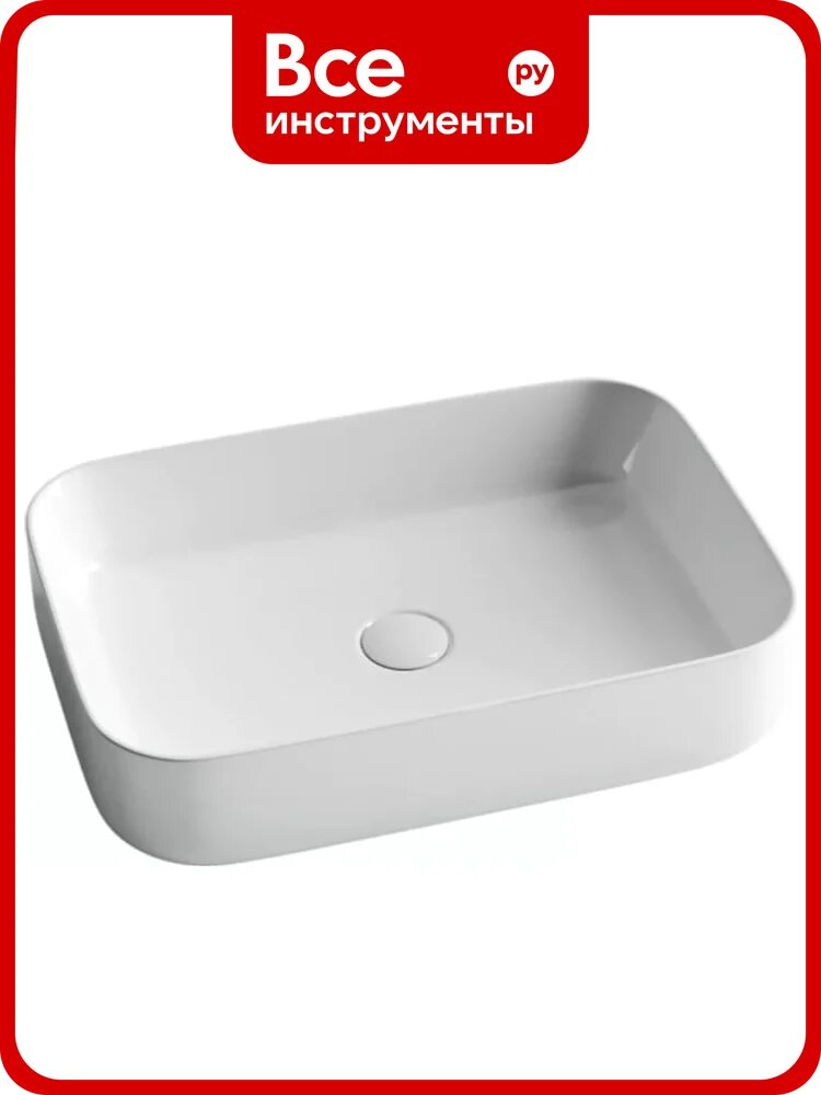 Накладной умывальник чаша Ceramicanova Element прямоугольная, санфарфор, глянцевая поверхность, современный стиль