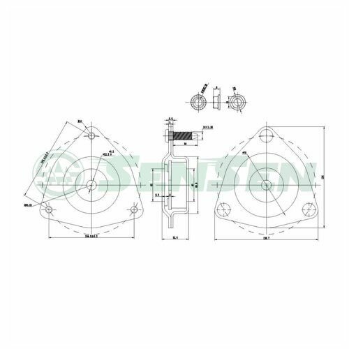 Опора Амортизатора переднего (без подшипника) mitsubishi outlander cw 06- asx ga 2010- dodge caliber Sensen M61147