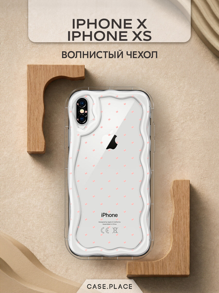 Чехол на Apple iPhone X/XS / Айфон 10/Айфон XS с принтом "Узор из маленьких точек"
